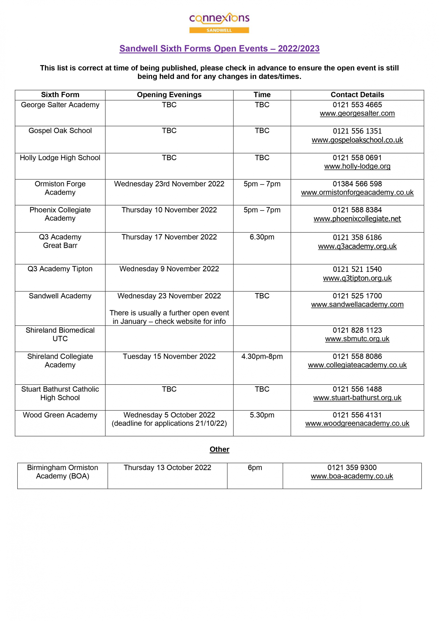 Wodensborough Ormiston Academy - College Open Days
